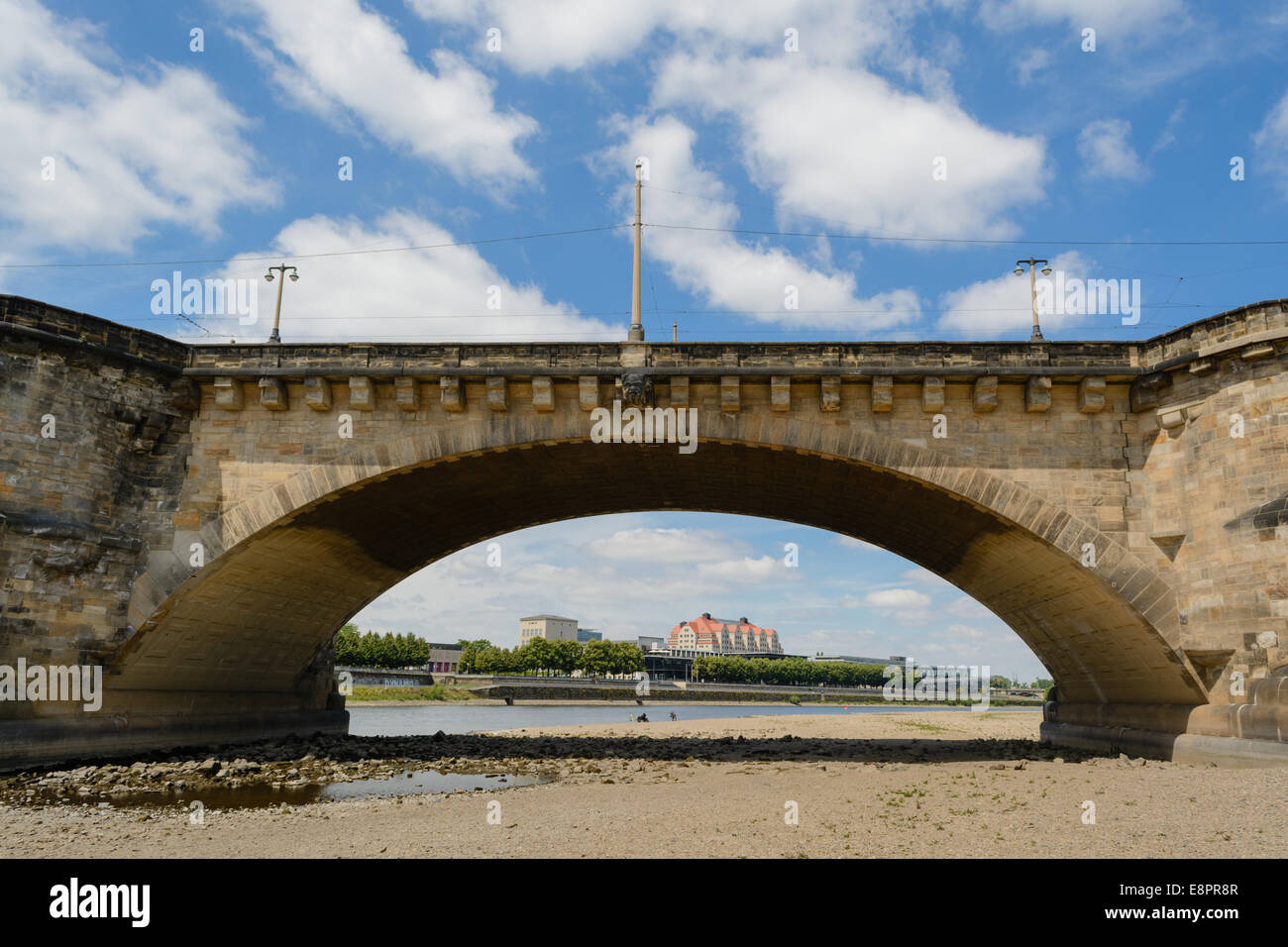 Augustus bridge over Elbe river cross Dresden, Germany Stock Photo - Alamy