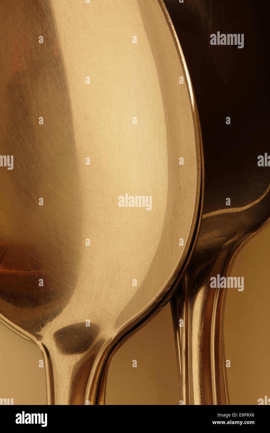 Cutlery golden spoon hi-res stock photography and images - Alamy