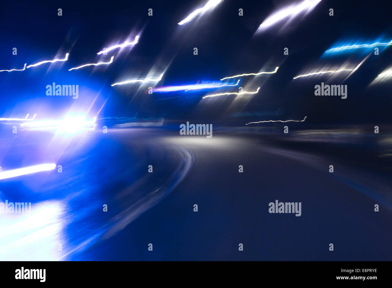 Car driving at night on a dark road hi-res stock photography and images ...