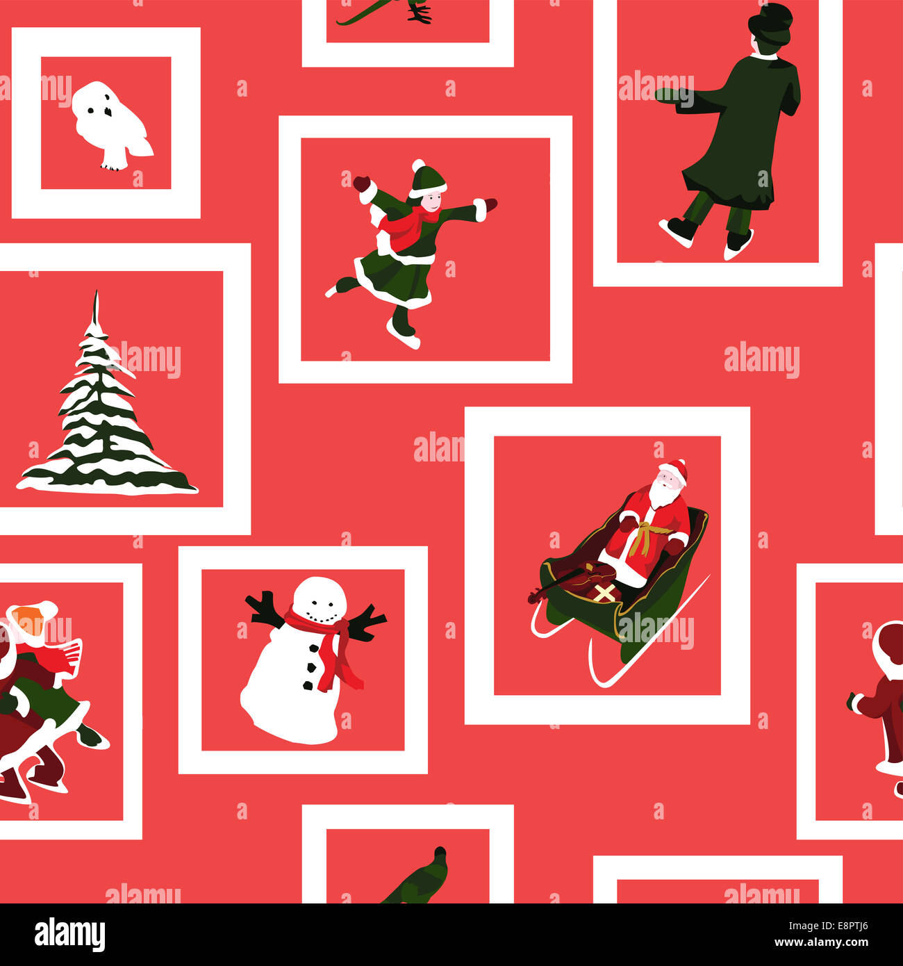 Red christmas holiday tiles hi-res stock photography and images - Alamy