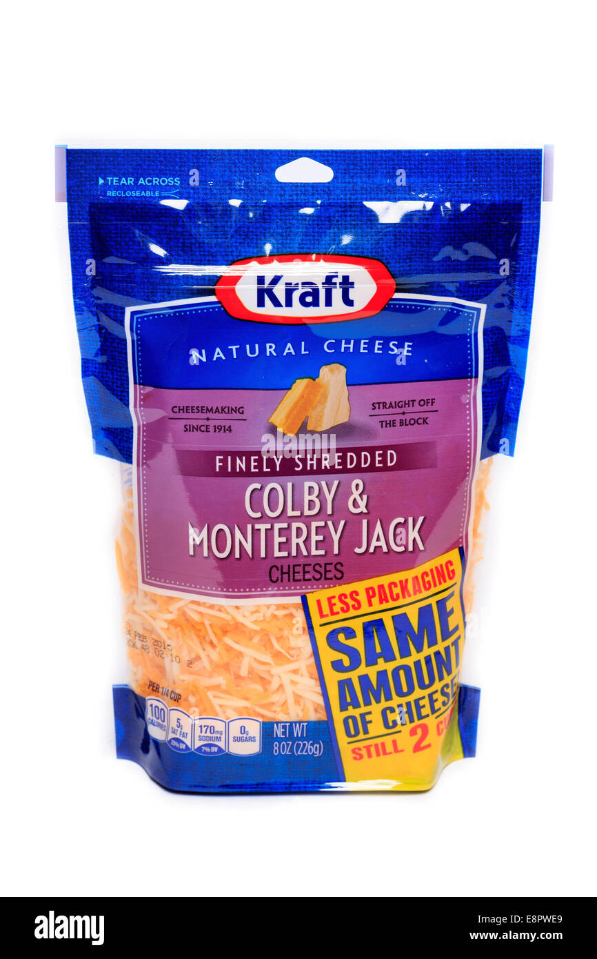 Kraft finely shredded Colby & Monterey jack cheeses Stock Photo - Alamy Kraft finely shredded Colby & Monterey jack cheeses Stock Photo - Alamy