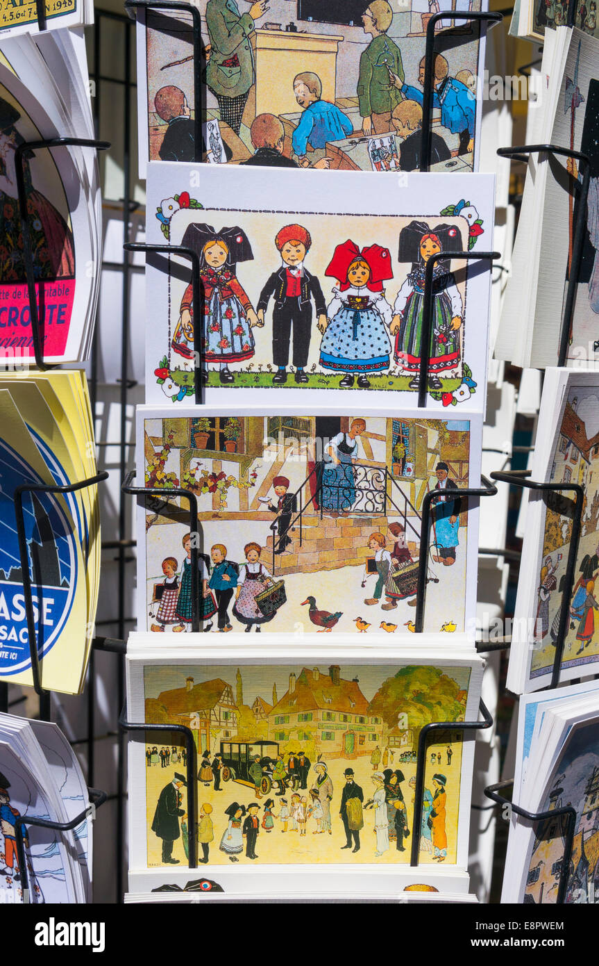 Postcard rack in Strasbourg, France, Europe - with Alsace themed ...