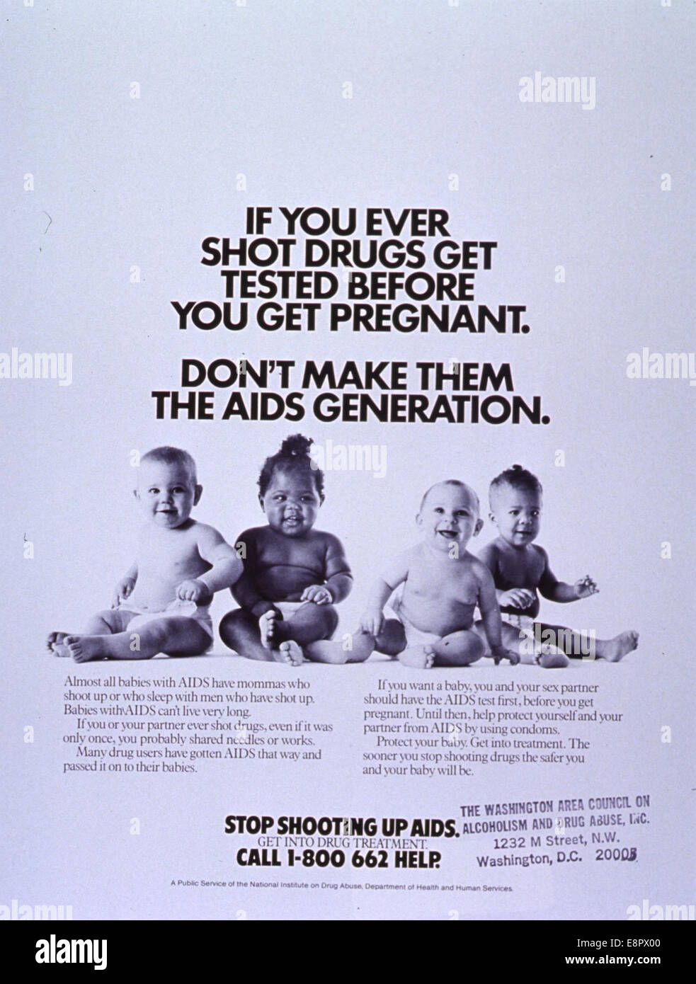 A public health poster with a warning to individuals who have used ...