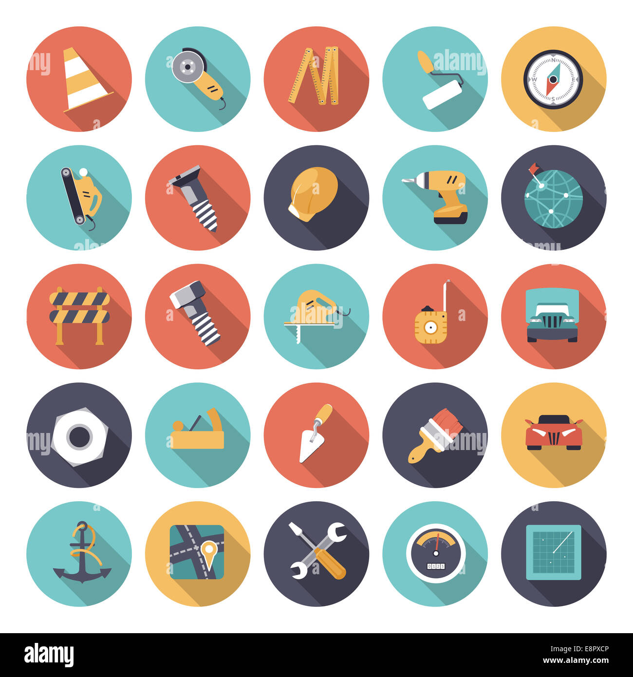 Flat design icons for industrial Stock Photo - Alamy