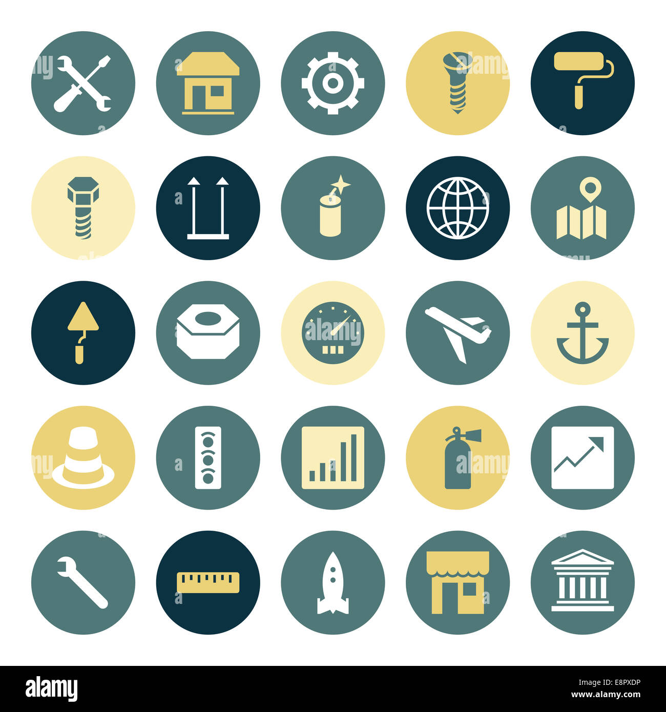 Flat design icons for industrial Stock Photo - Alamy