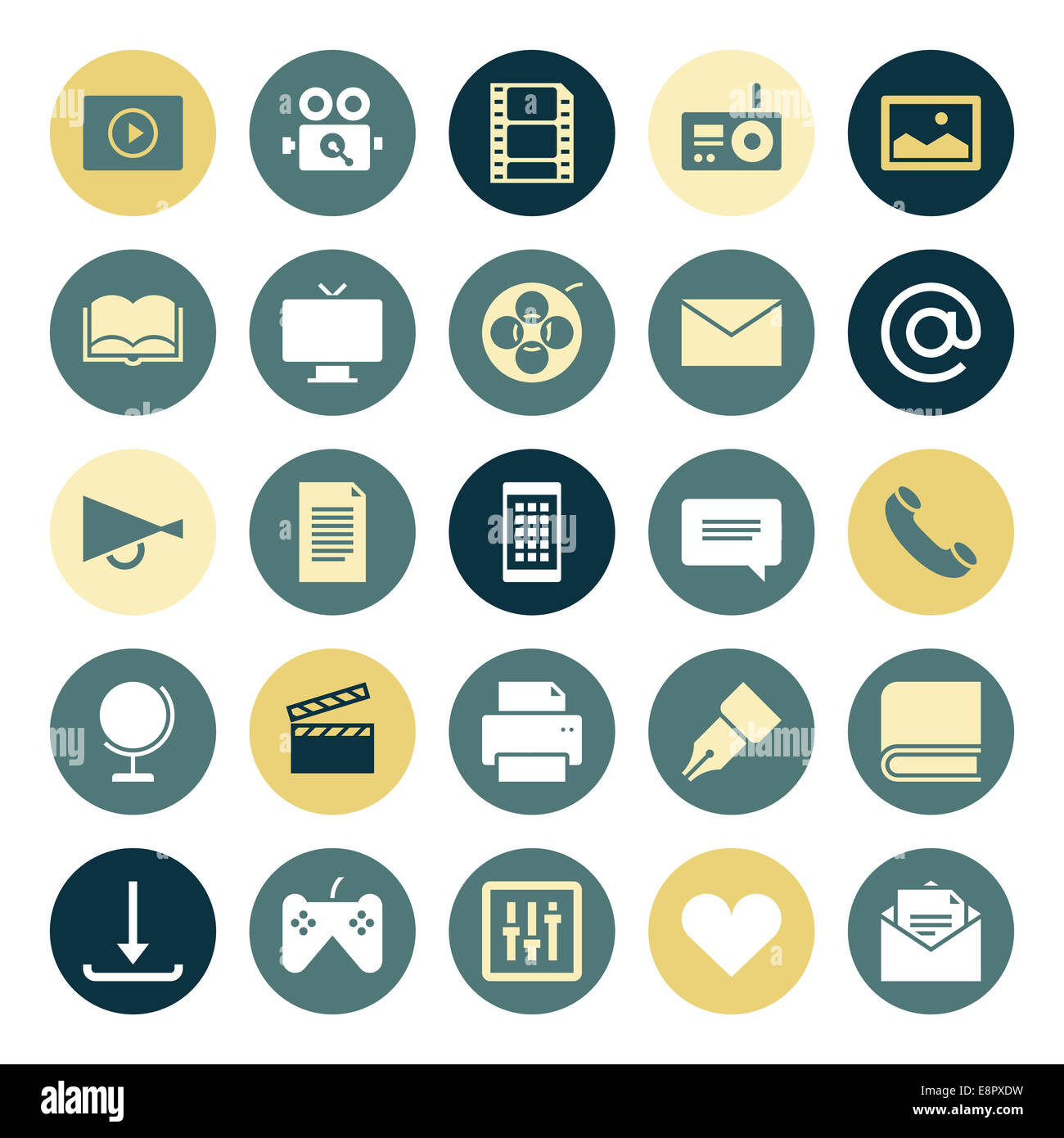 Flat design icons for media Stock Photo - Alamy