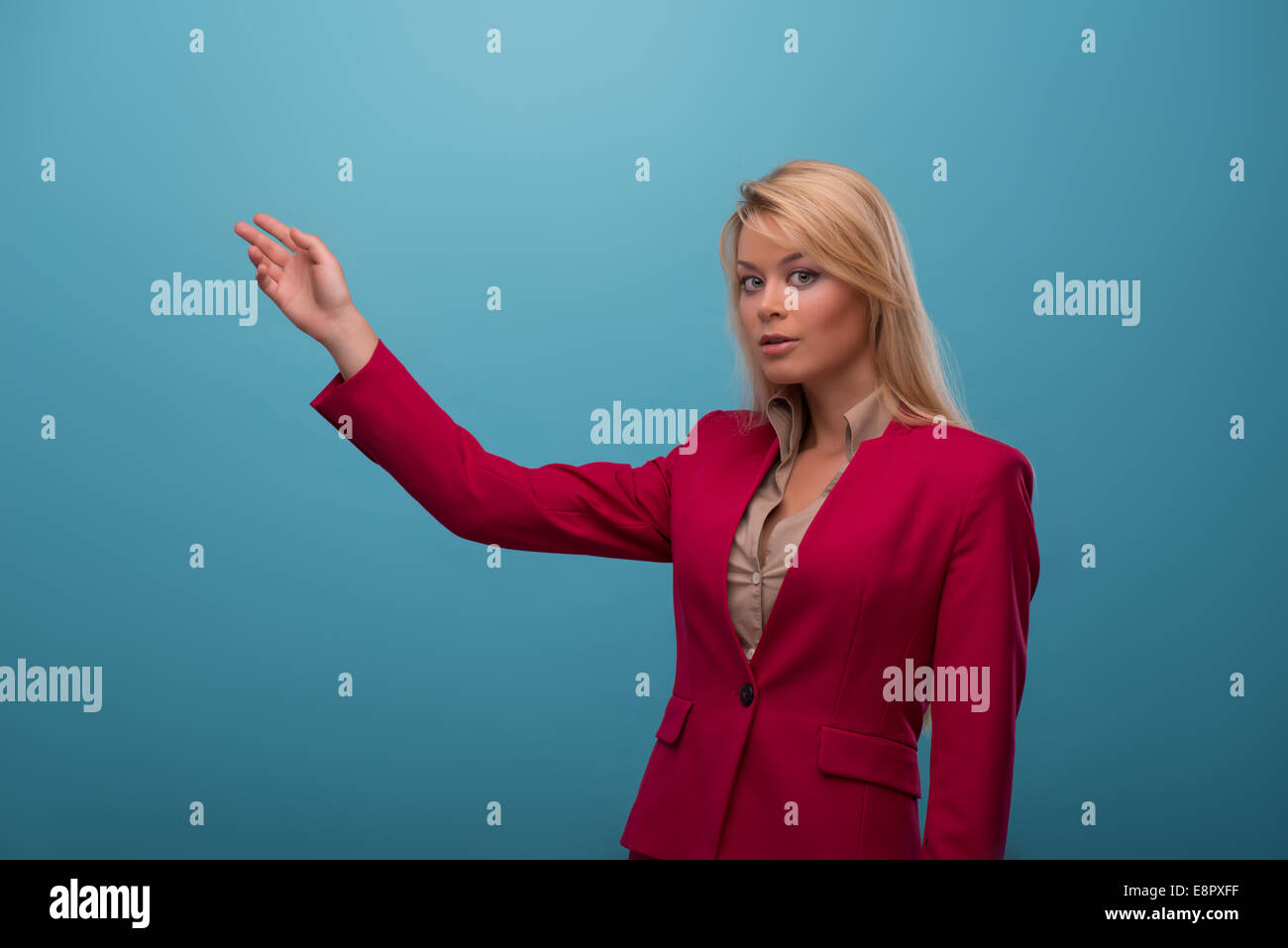 Very beautiful TV presenter Stock Photo - Alamy