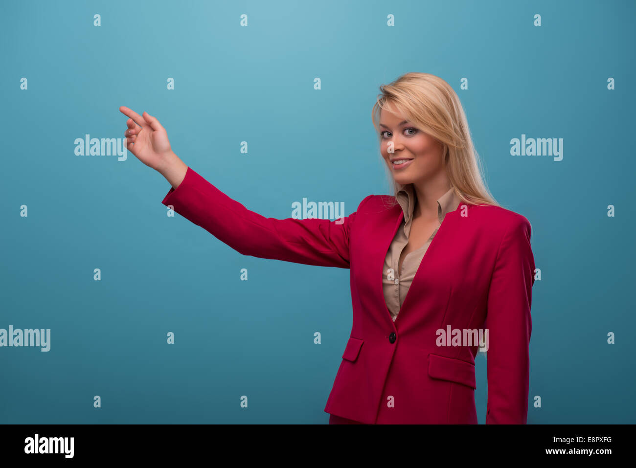 Very beautiful TV presenter Stock Photo - Alamy