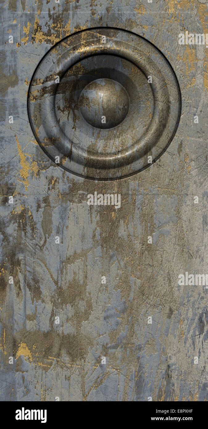 3d render grunge gray beige old speaker sound system Stock Photo - Alamy