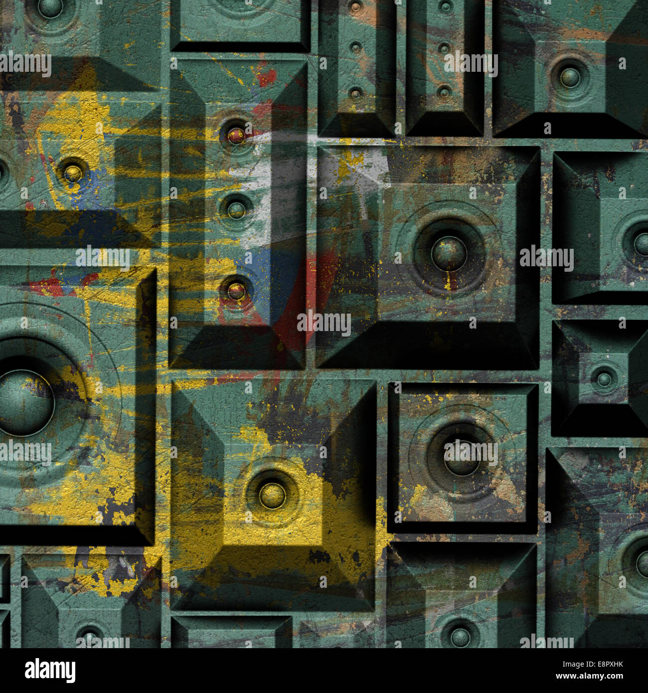 3d composition grunge old speaker sound system Stock Photo - Alamy