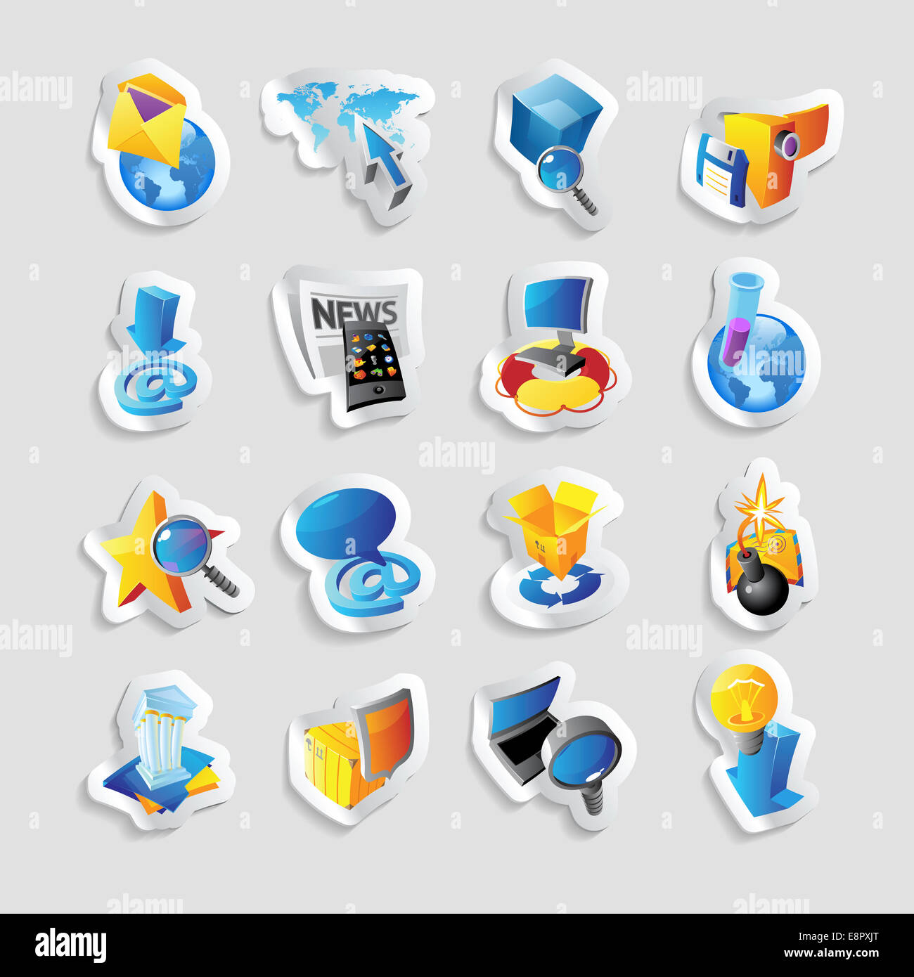 Icons for technology and computer interface Stock Photo - Alamy