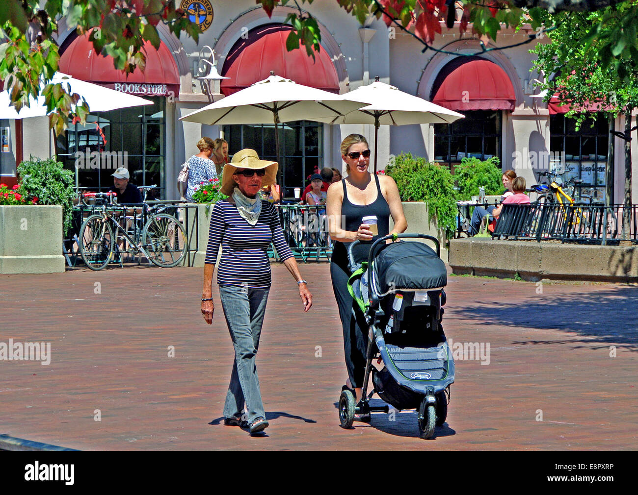 mother and daughter walk in Mill Valley park with buggy Stock Photo - Alamy