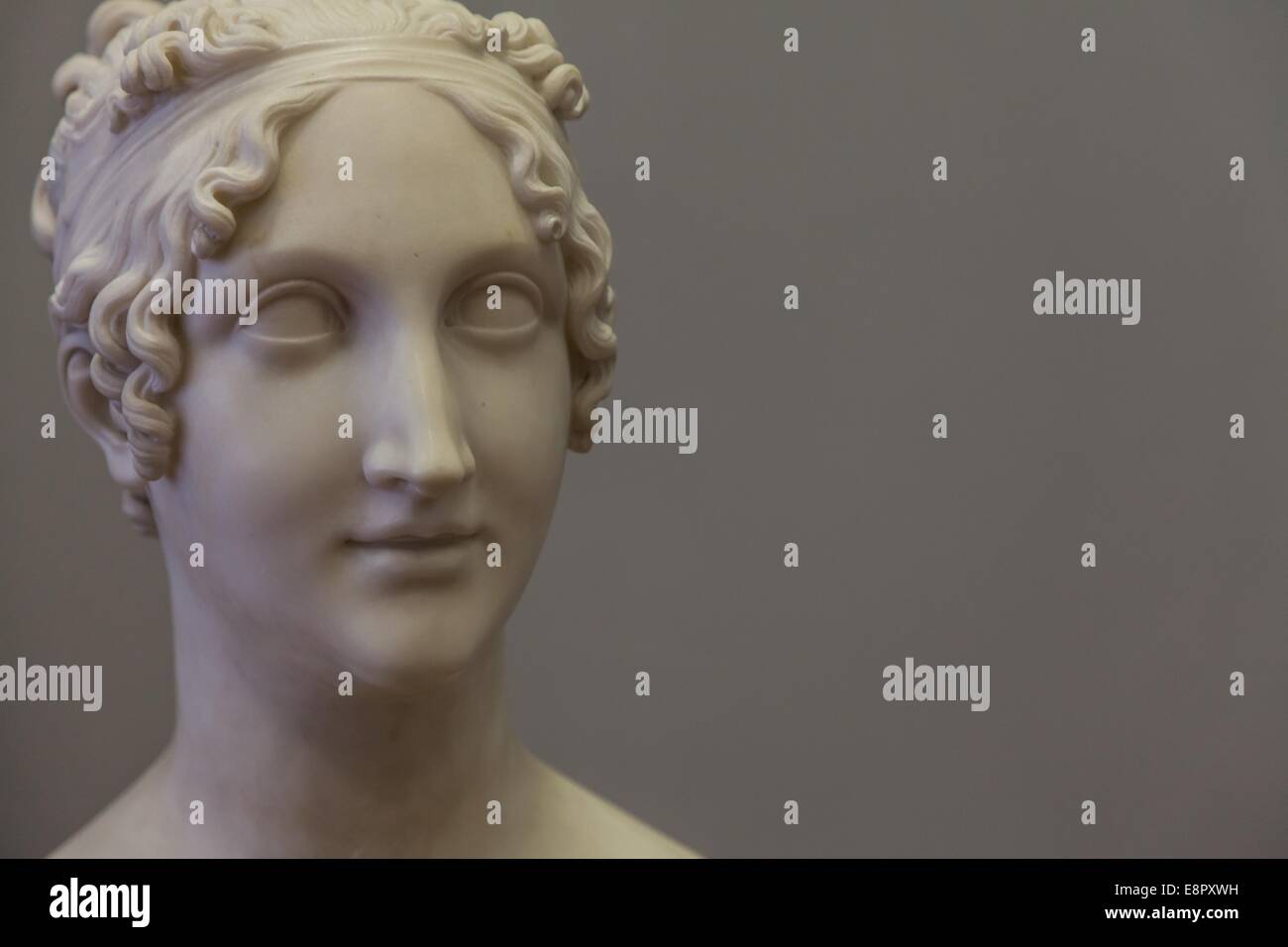 Classical feminine beauty rapresented on this marble old sculpture ...