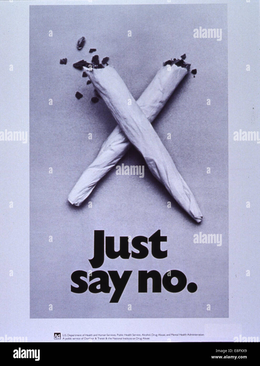 A vintage advertisement photograph featuring the 'Just Say No' campaign ...