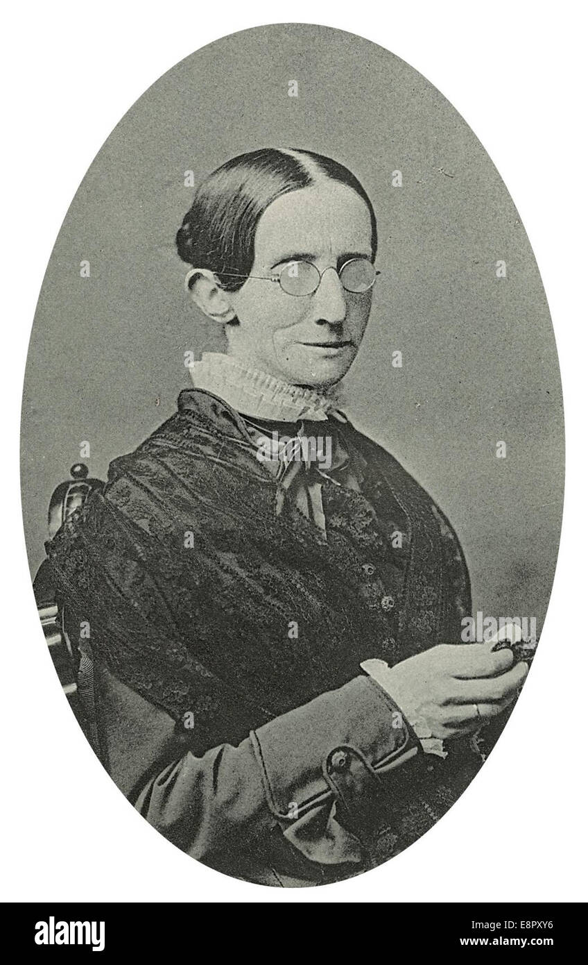 A historical black and white photograph of Laura Dewey Bridgman, a ...