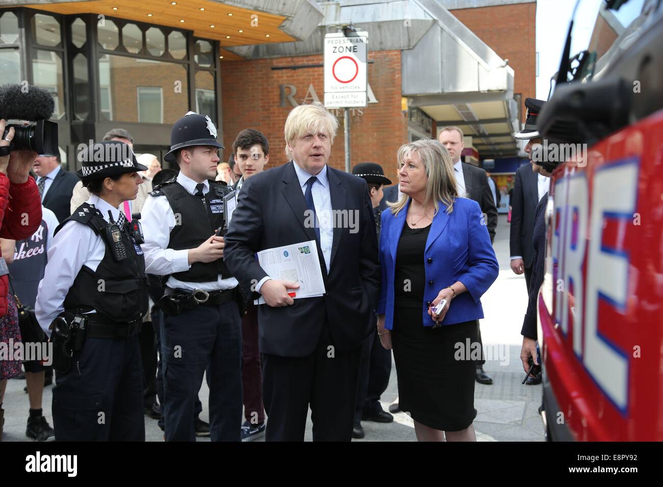 Boris Johnson visits St Annes shopping centre in Harrow to promote the ...