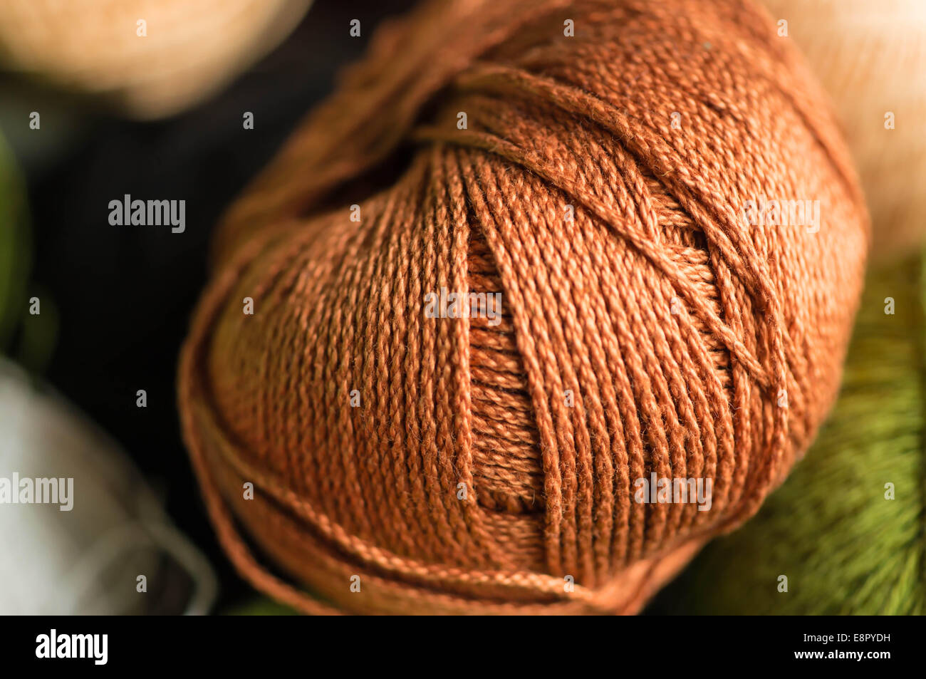 Brown cotton yarn hi-res stock photography and images - Alamy