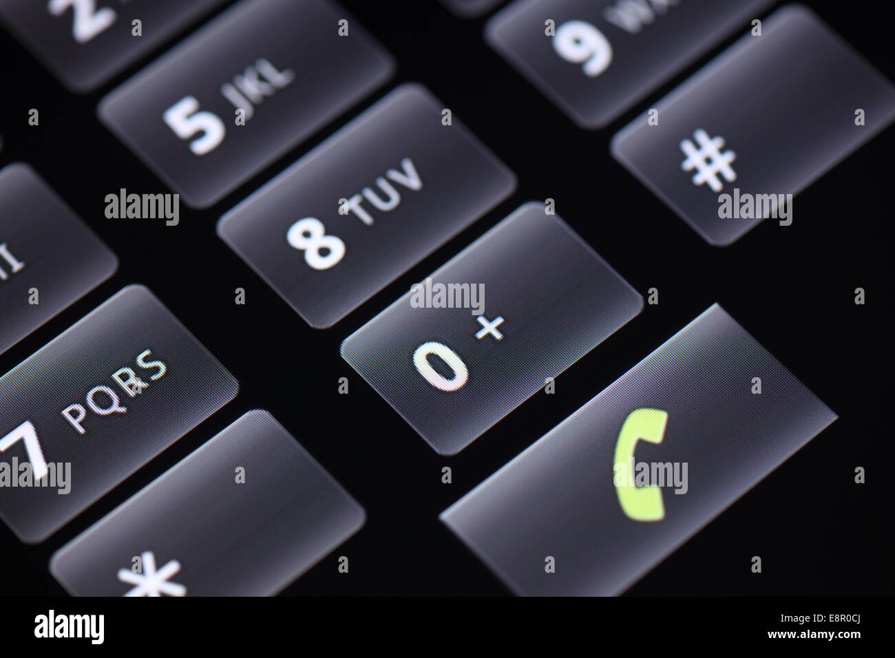 Dialing on touch screen smart phone. Close-up Stock Photo - Alamy