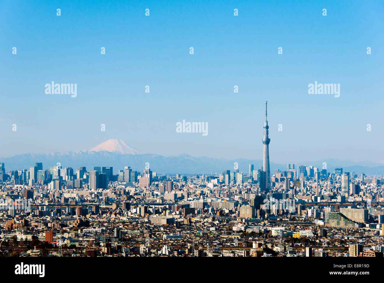 Tokyo city view and tokyo skytree with Mt Fuji Stock Photo - Alamy