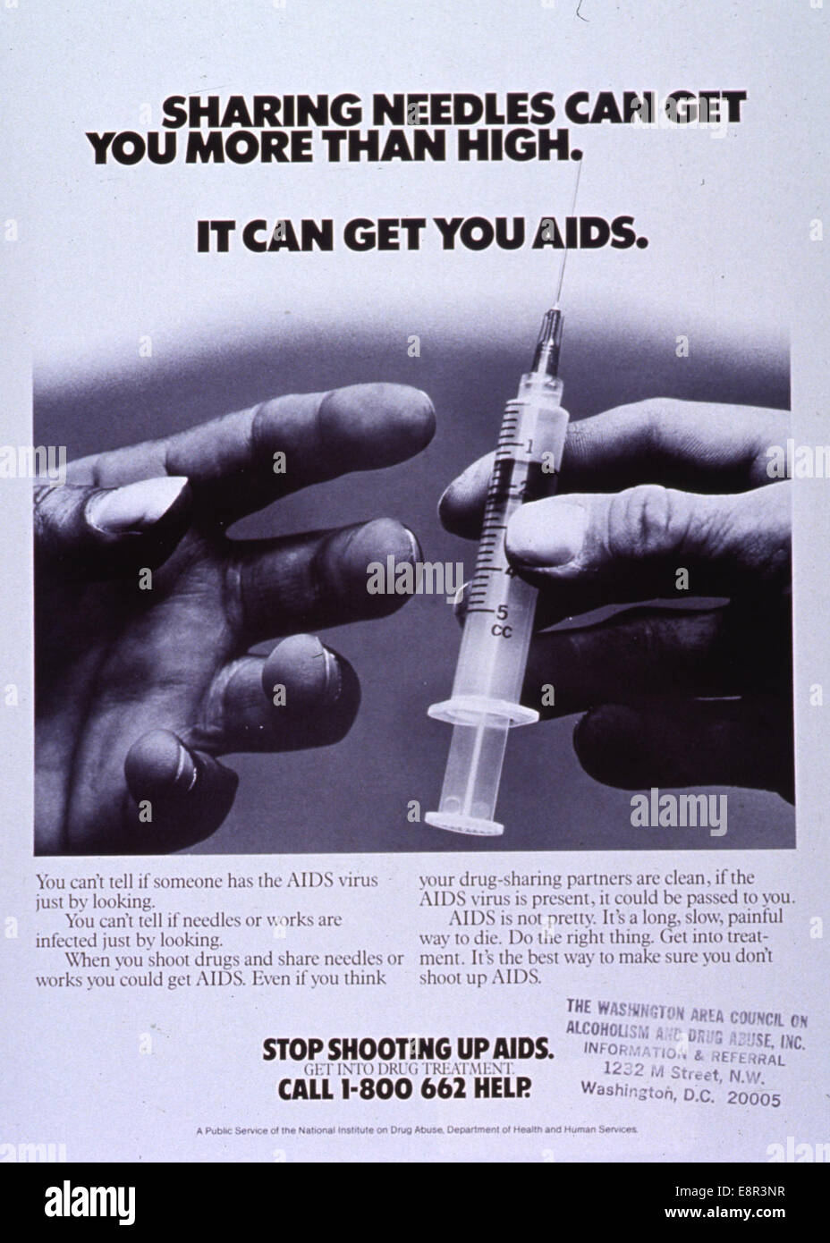 A black-and-white poster by the National Institute on Drug Abuse ...