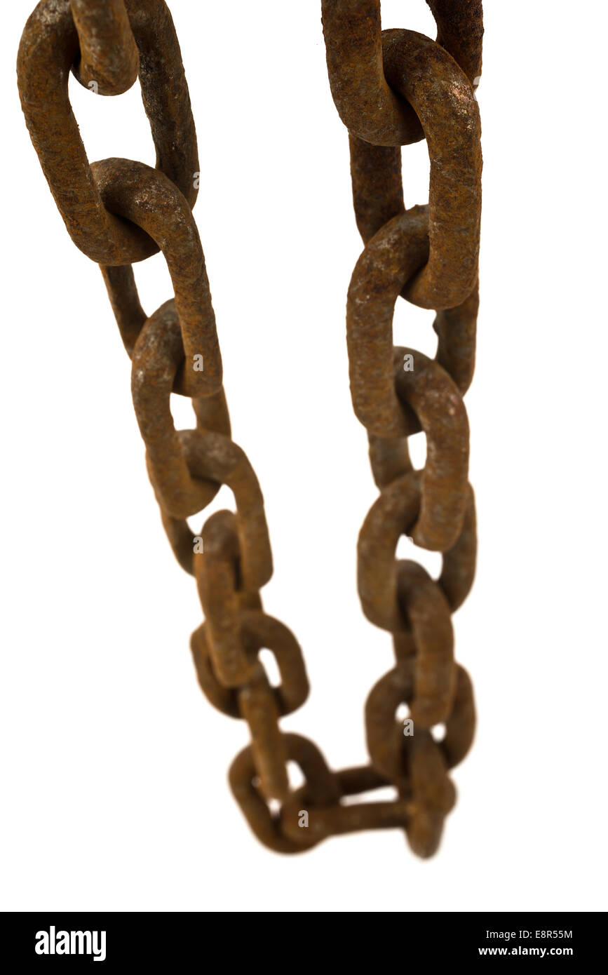 old rusty chain isolated on the white background Stock Photo - Alamy