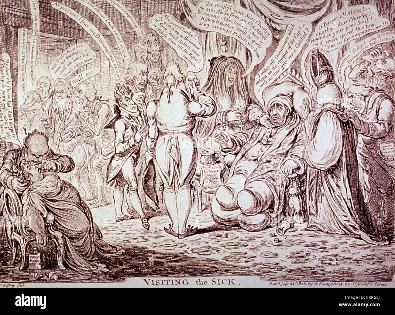 This photograph depicts an individual visiting the sick, offering ...