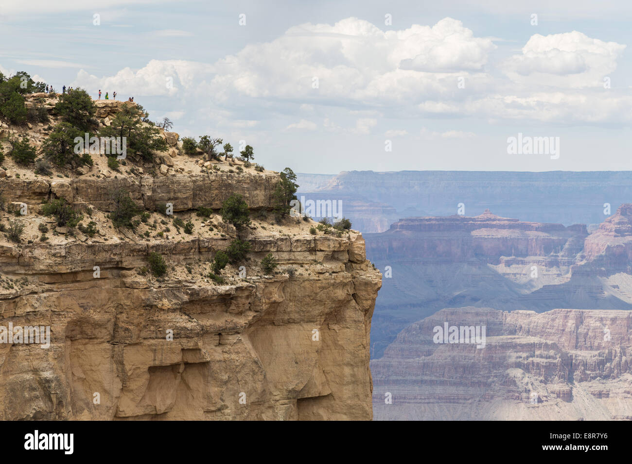 People (on the left upper corner) viewing the Grand Canyon. Grand ...