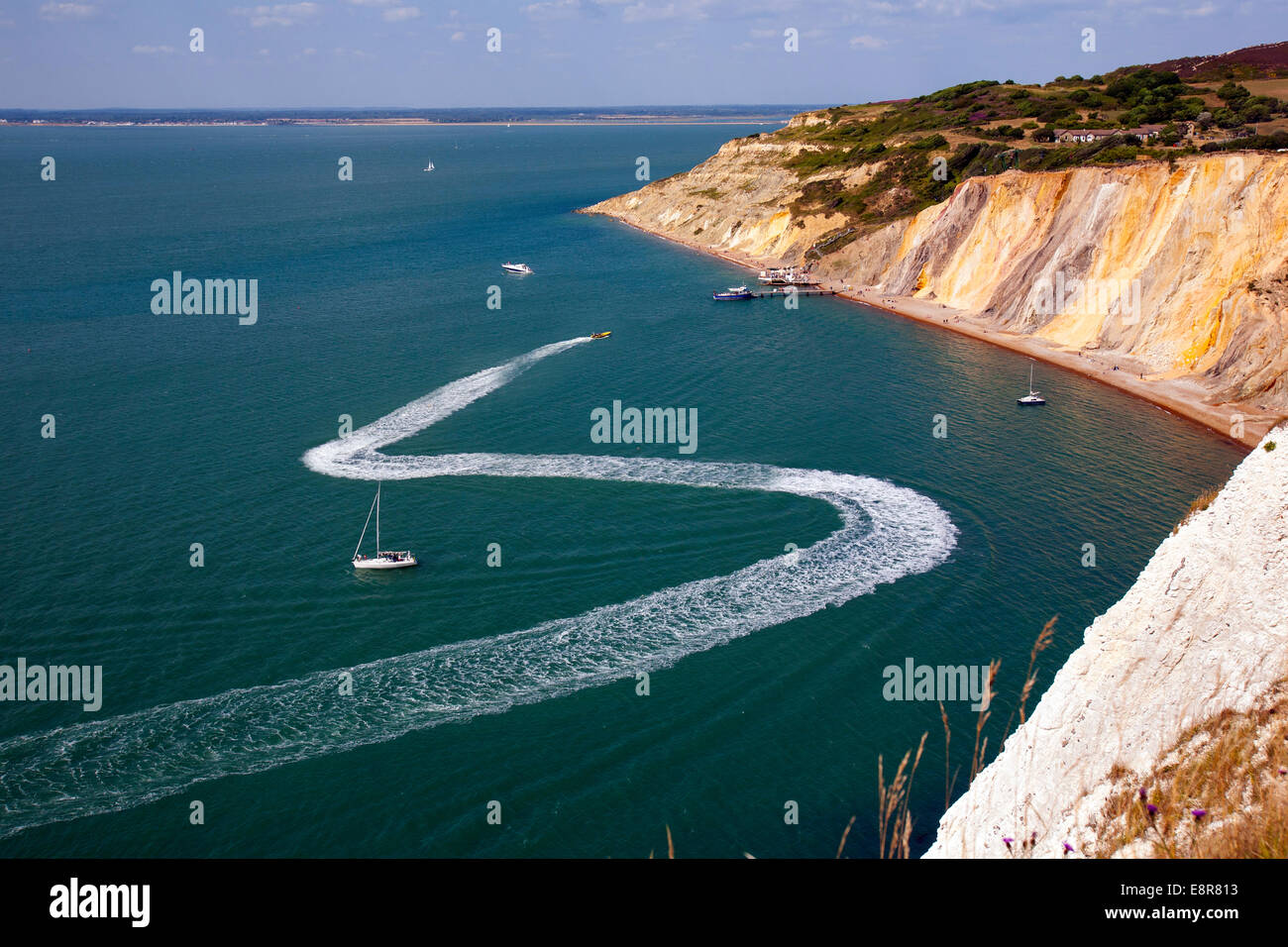 Chairlift, Beach, Pier, Coloured Sands, Alum Bay, The Needles, Isle of ...