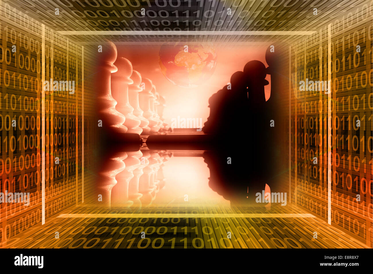 Technological and futuristic conceptual illustration: digital age ...