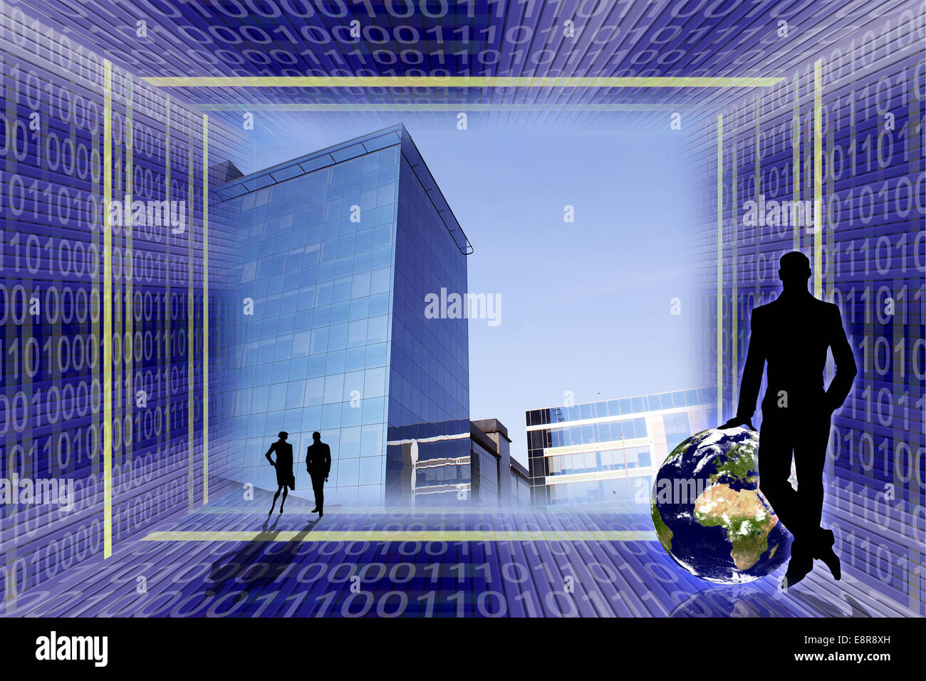 Technological and futuristic conceptual illustration: digital age ...