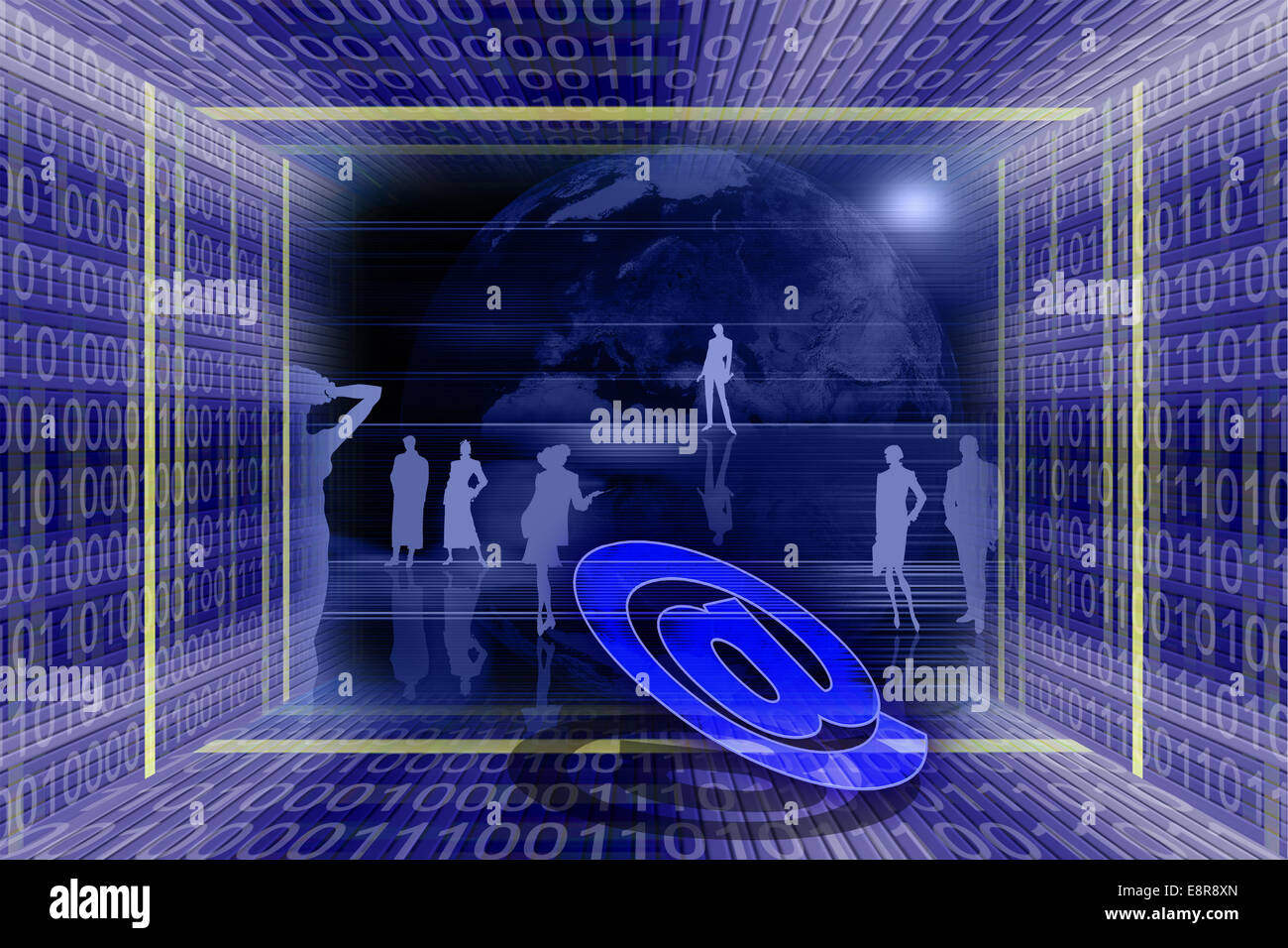 Technological and futuristic conceptual illustration: digital age ...