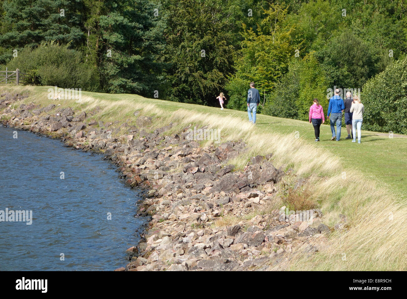 People Walking Along Trimpley Reservoir, Trimpley, Worcestershire ...