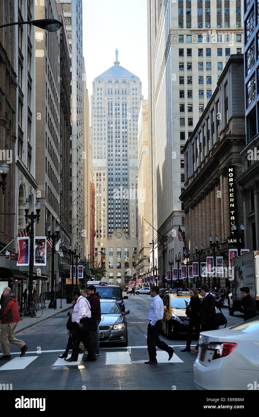 Chicago Architecture and street scenes. Wacker Drive Financial District ...