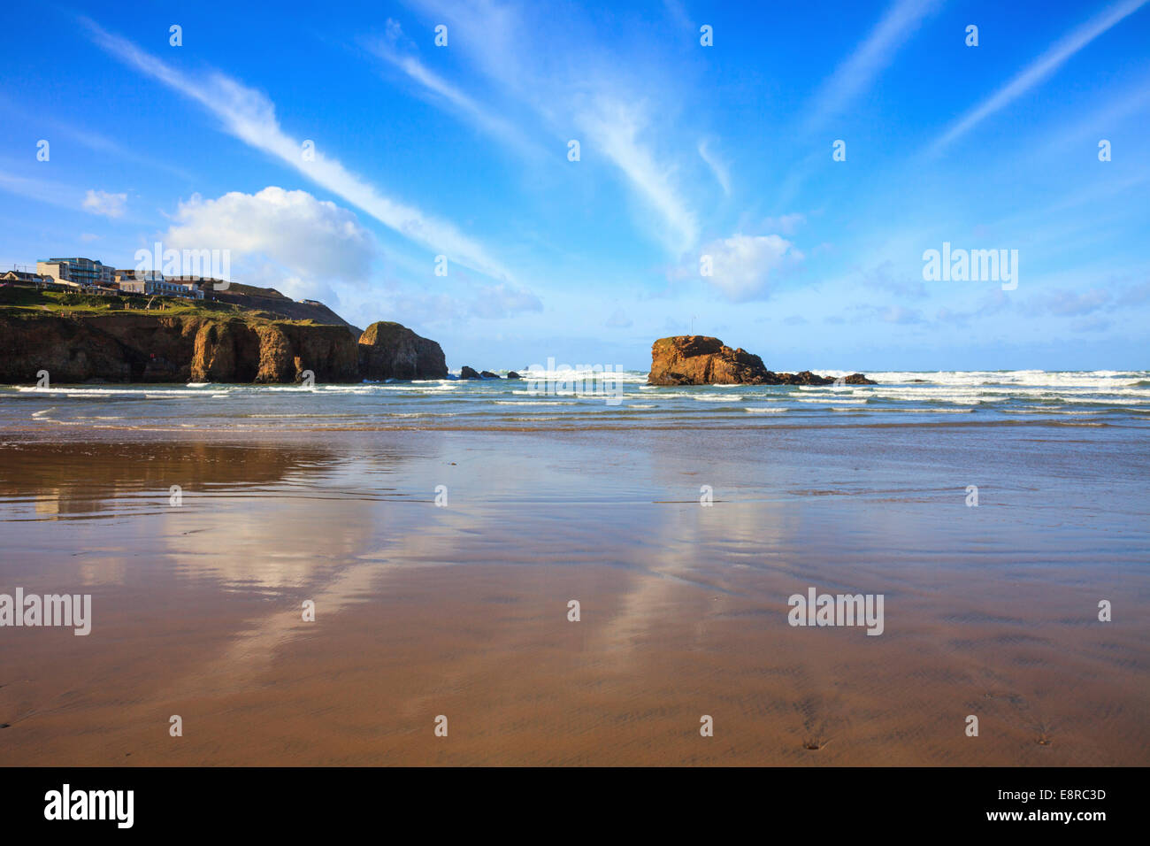 Perranporth Beach in Cornwall Stock Photo - Alamy