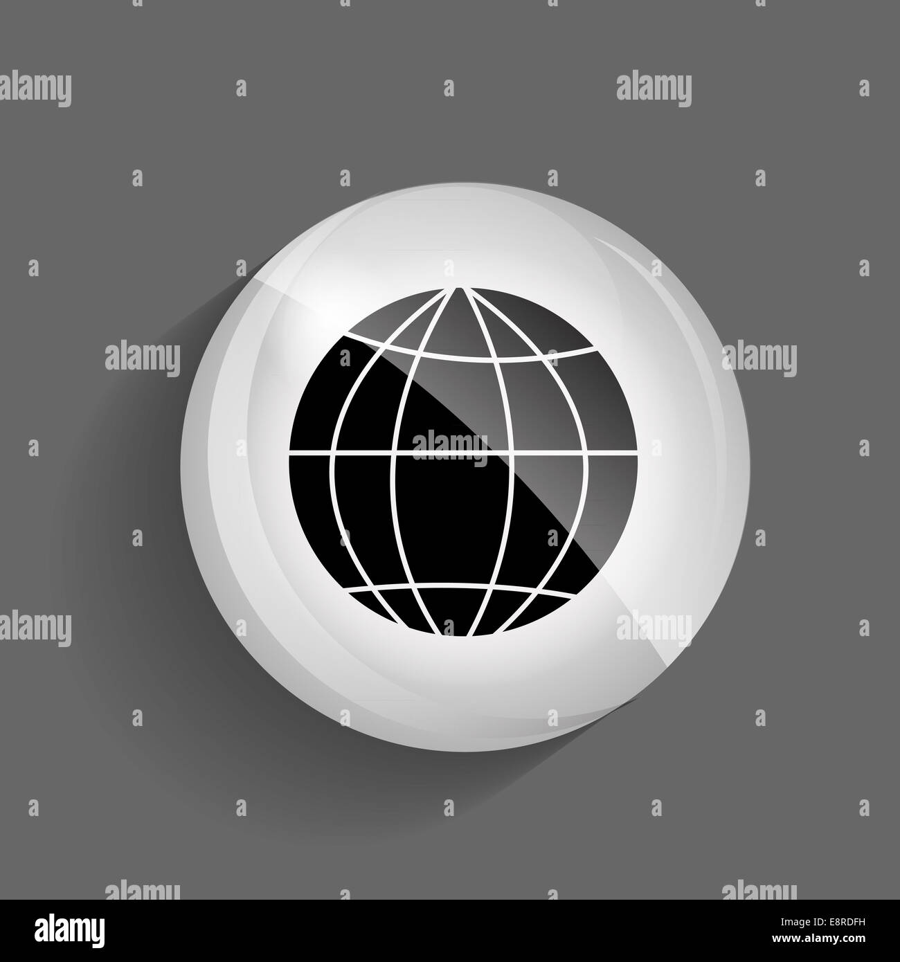 Coin globe icon vector Black and White Stock Photos & Images - Alamy