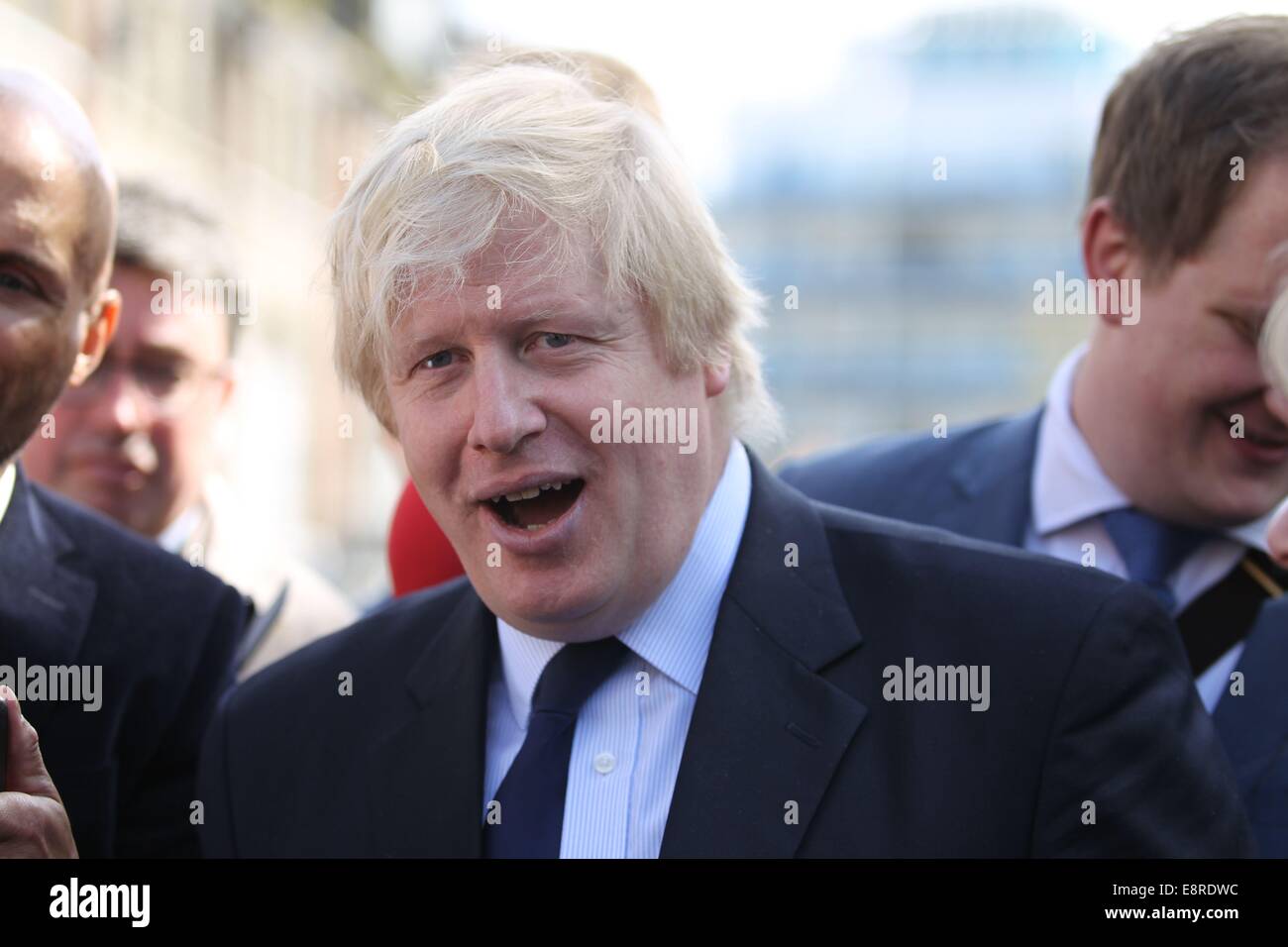 Boris Johnson leaving his promotion of traceable fluids in Harrow to ...