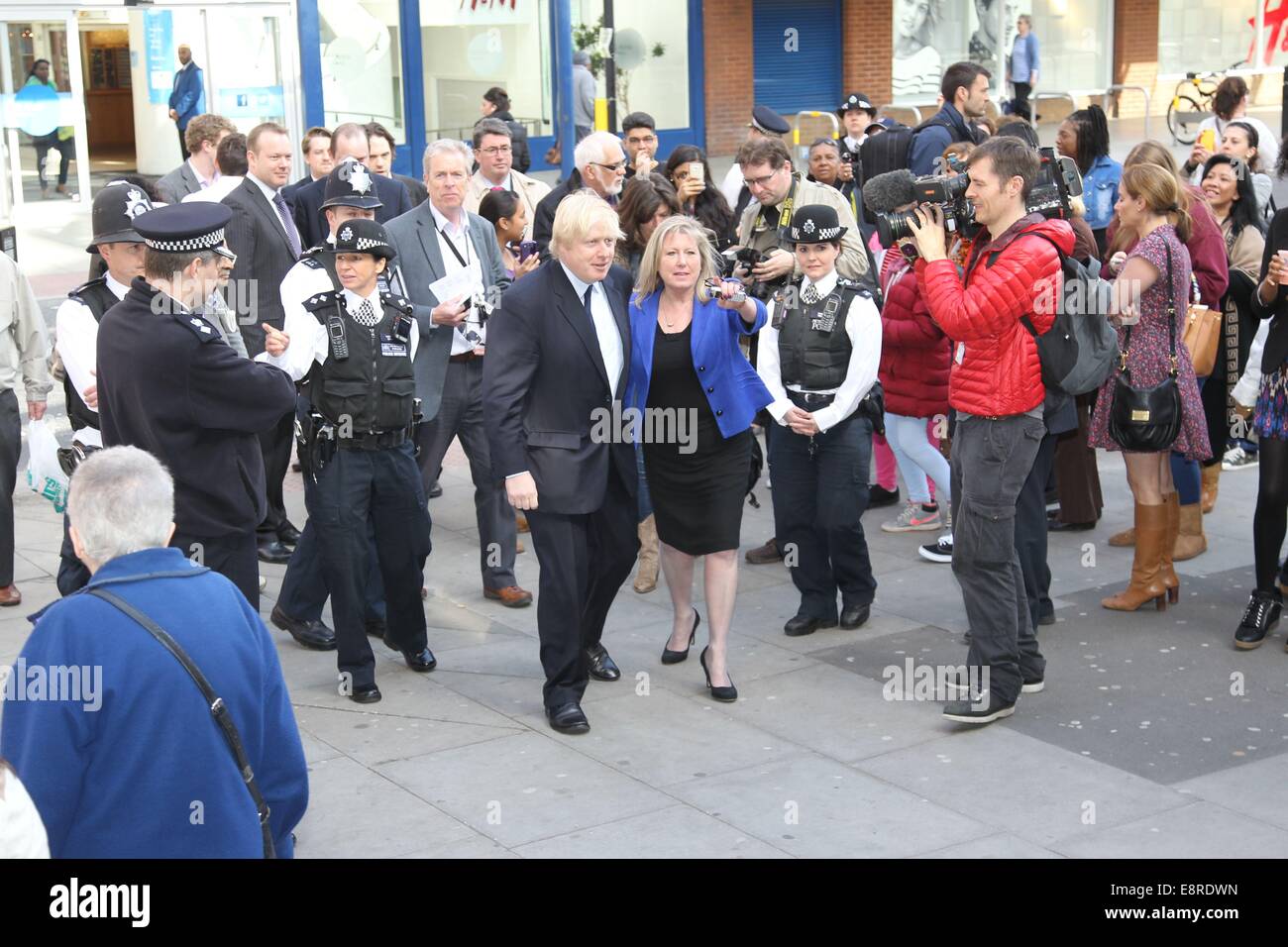 Boris Johnson leaving his promotion of traceable fluids in Harrow to ...