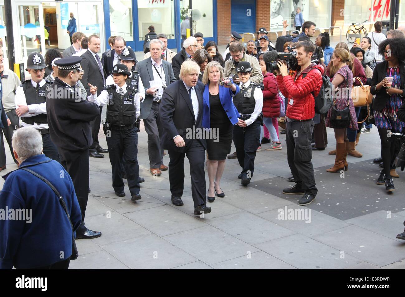 Boris Johnson leaving his promotion of traceable fluids in Harrow to ...