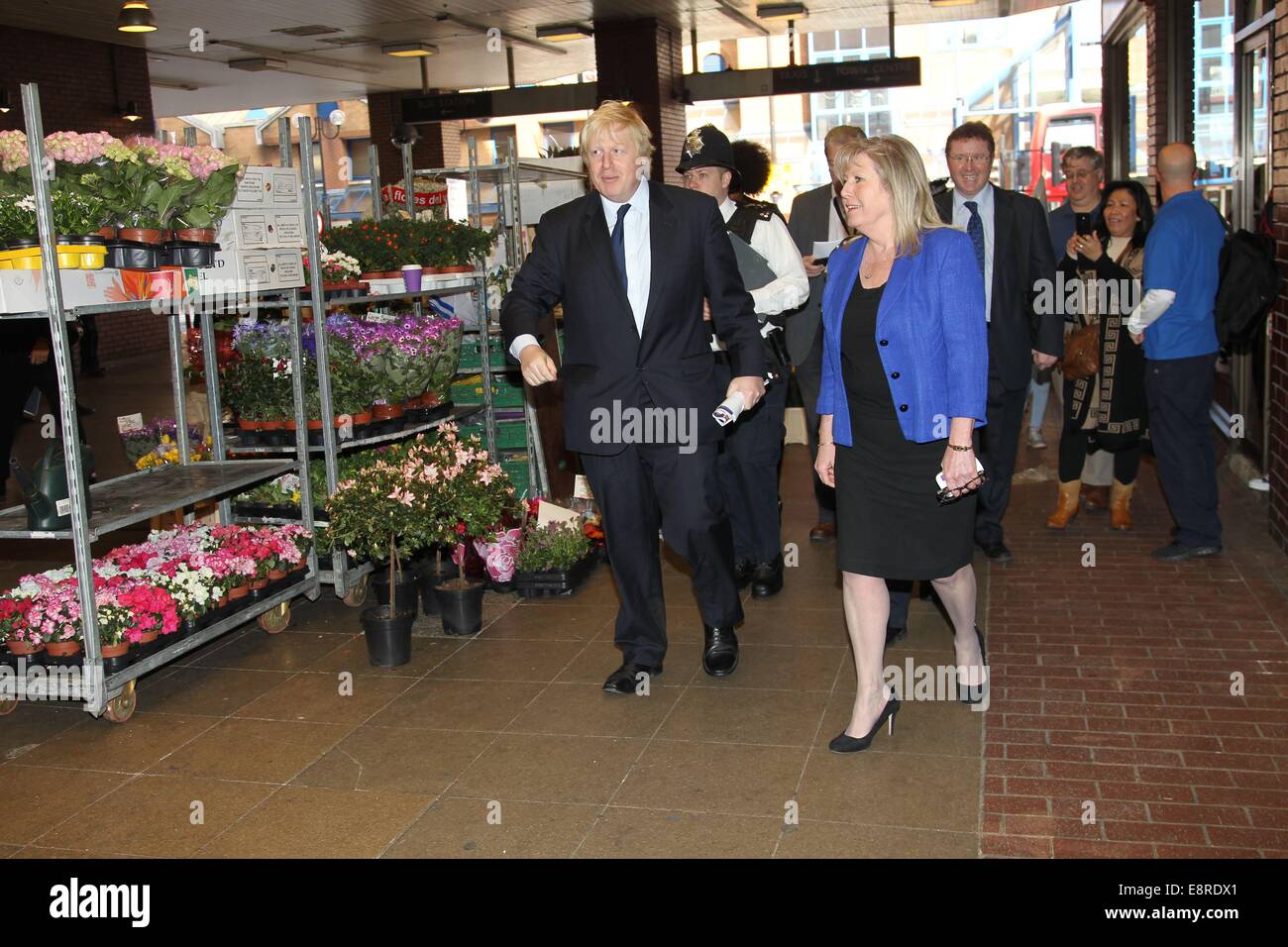 Boris Johnson leaving his promotion of traceable fluids in Harrow to ...