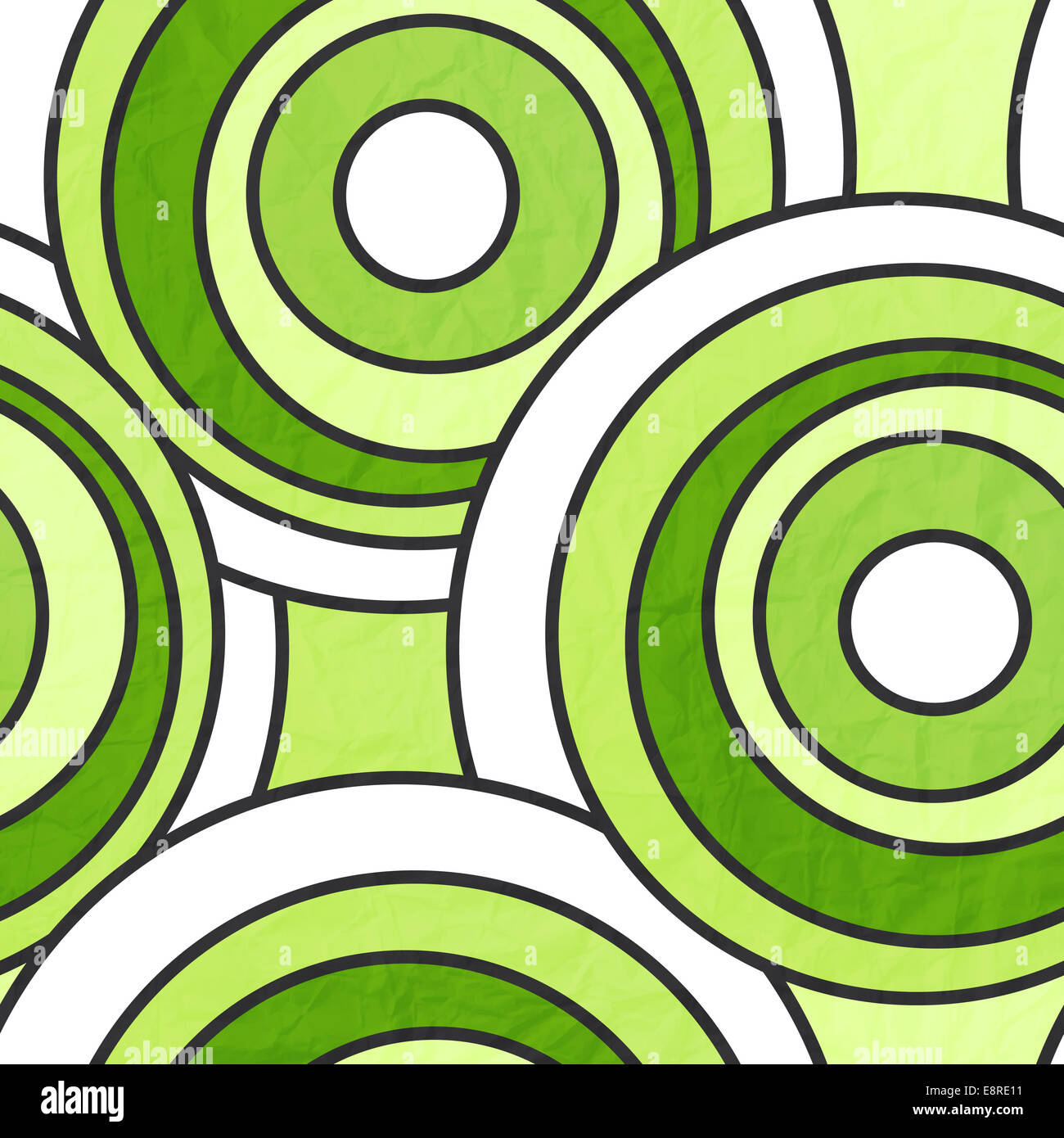 colorful seamless pattern over paper texture. hand drawn green circles ...