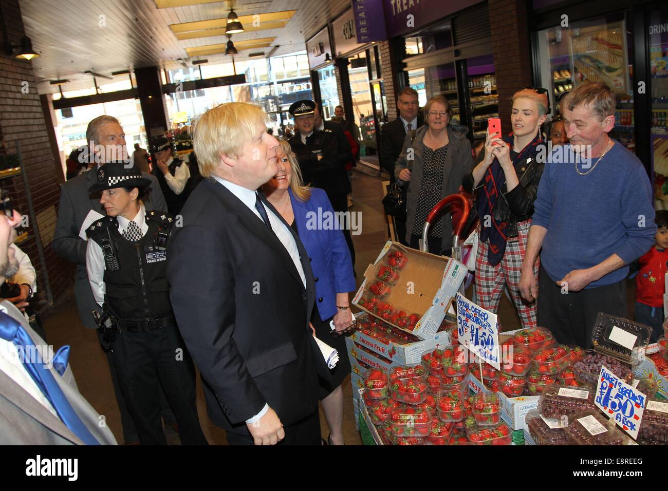 Boris Johnson leaving his promotion of traceable fluids in Harrow to ...