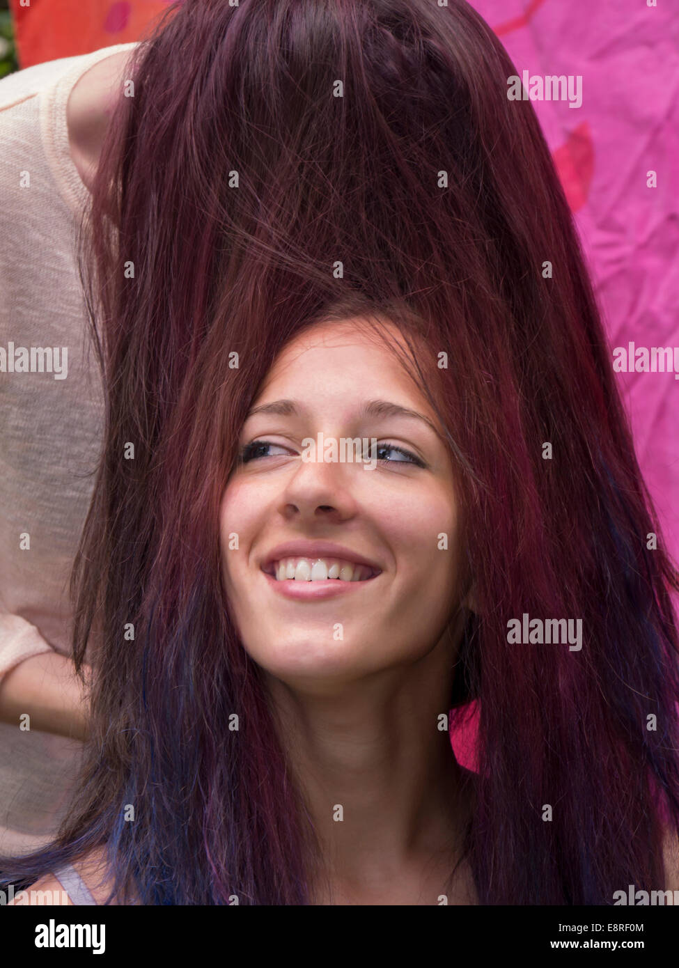 Girl teenagers hair fun Stock Photo - Alamy