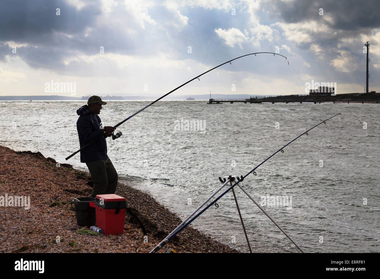 Cartoon Fishing Pole Bending