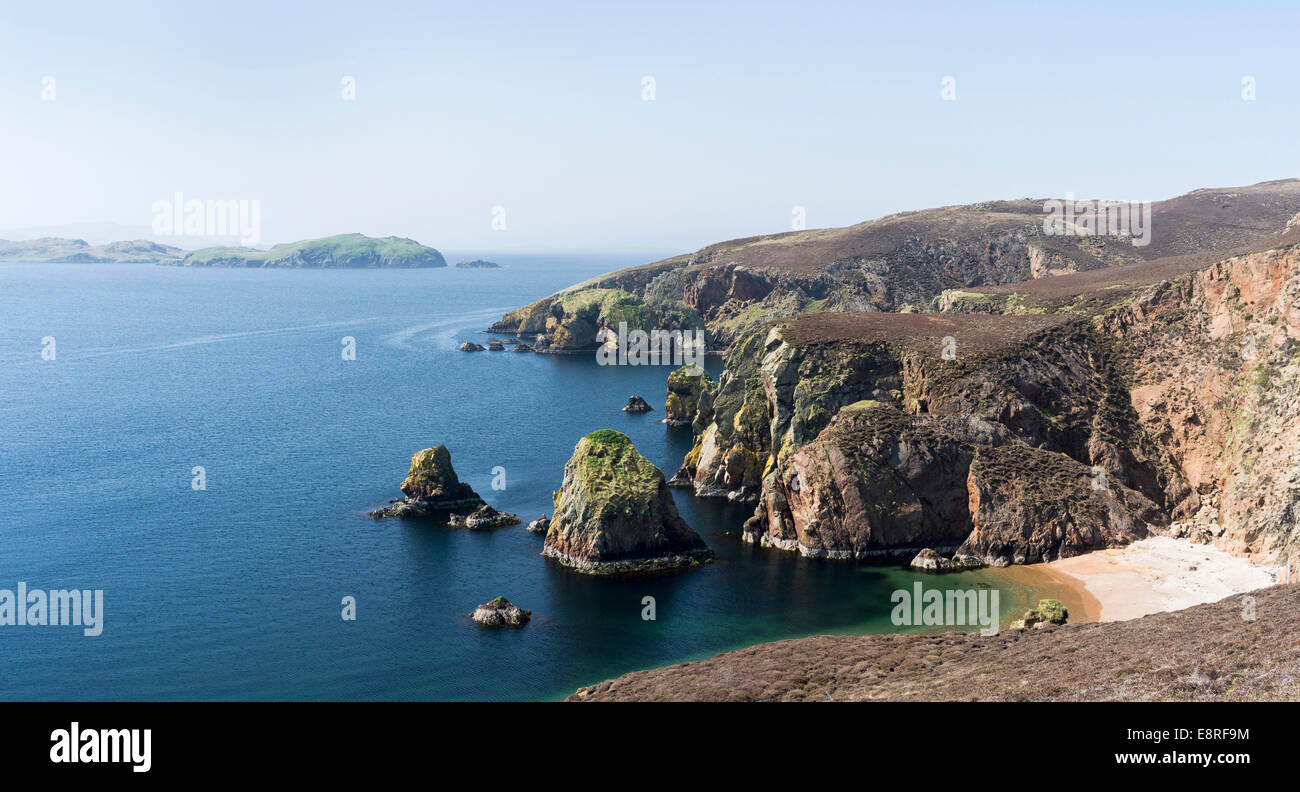 Muckle Roe (big red isle) is famous for the red, pristine granite ...