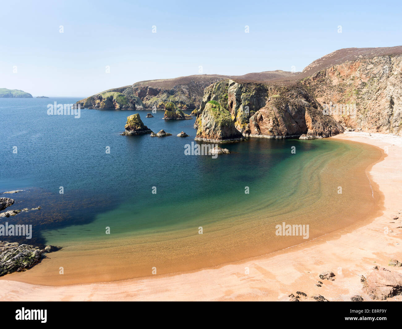 Muckle Roe (big red isle) is famous for the red, pristine granite ...