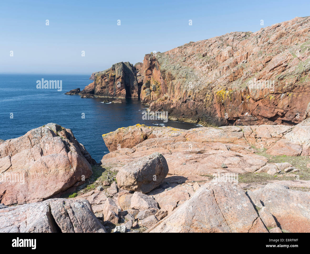 Muckle Roe (big red isle) is famous for the red, pristine granite ...