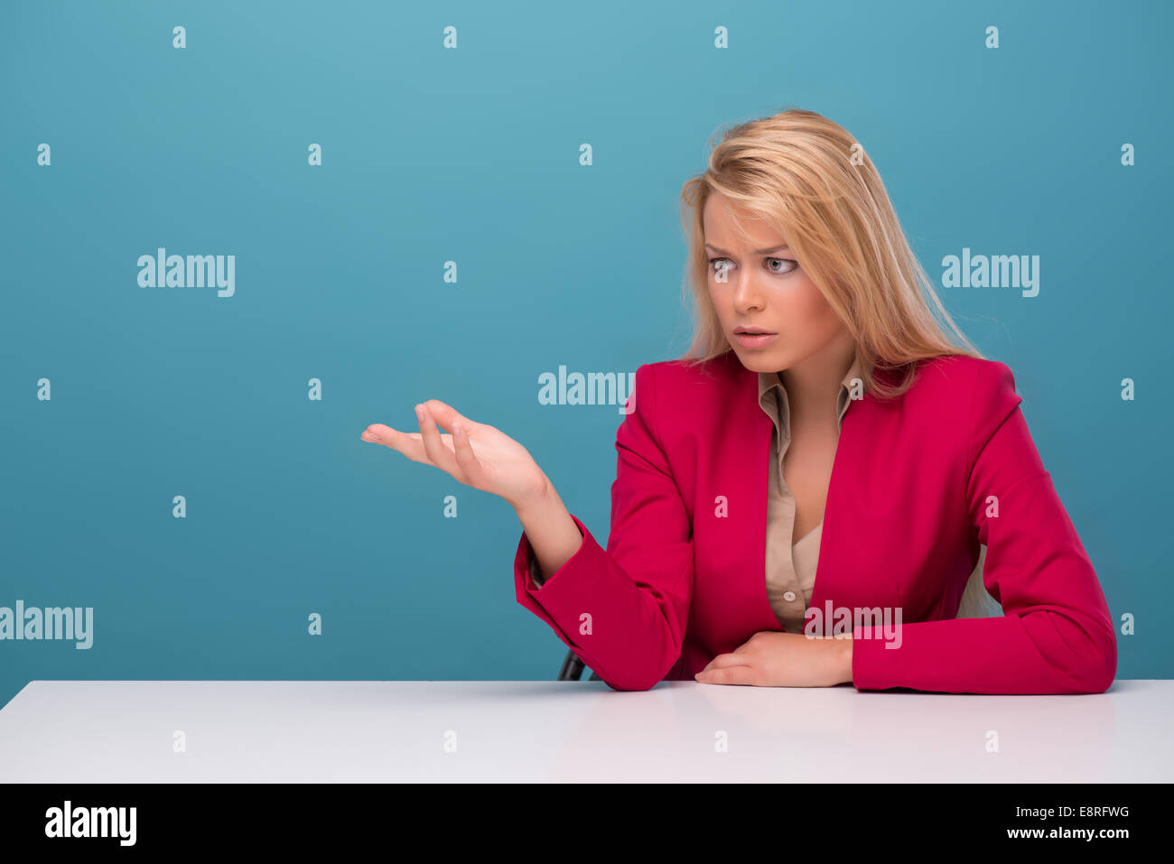 Very beautiful TV presenter Stock Photo - Alamy