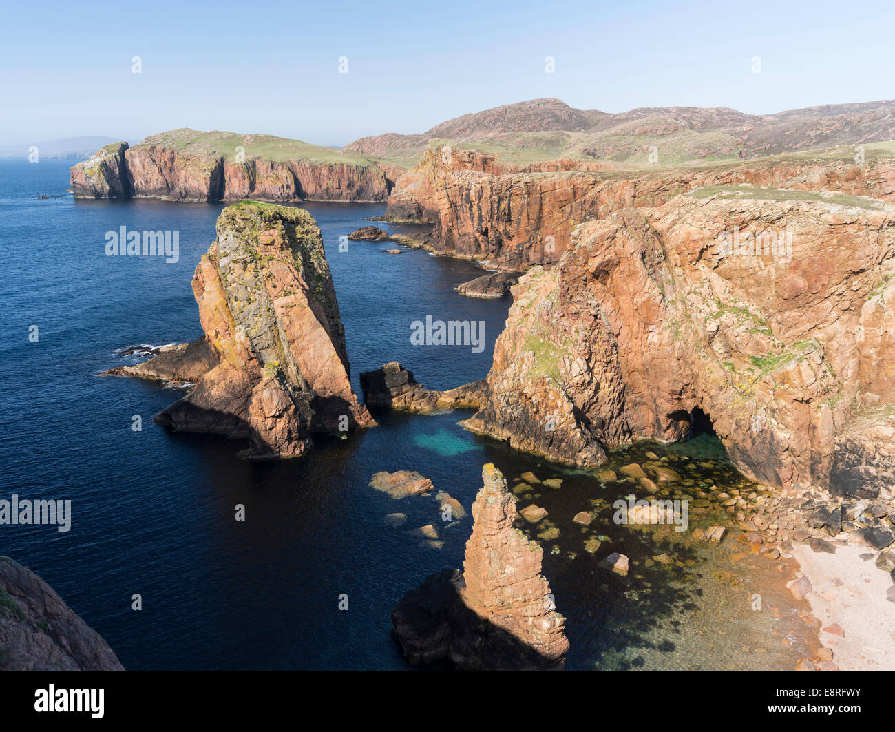 Muckle Roe (big red isle) is famous for the red, pristine granite ...