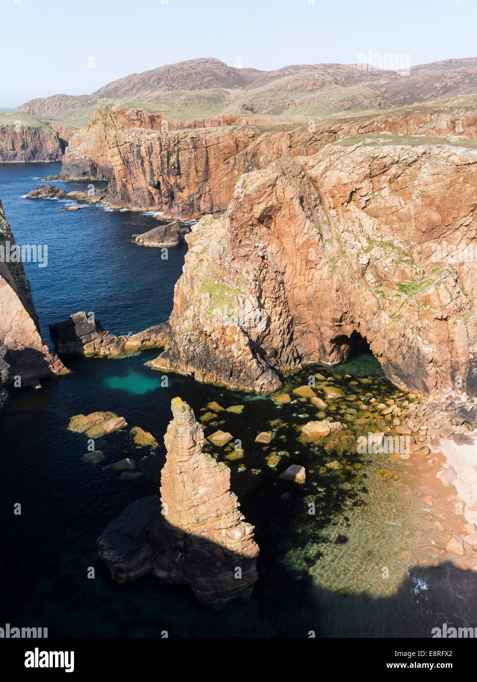 Muckle Roe (big red isle) is famous for the red, pristine granite ...