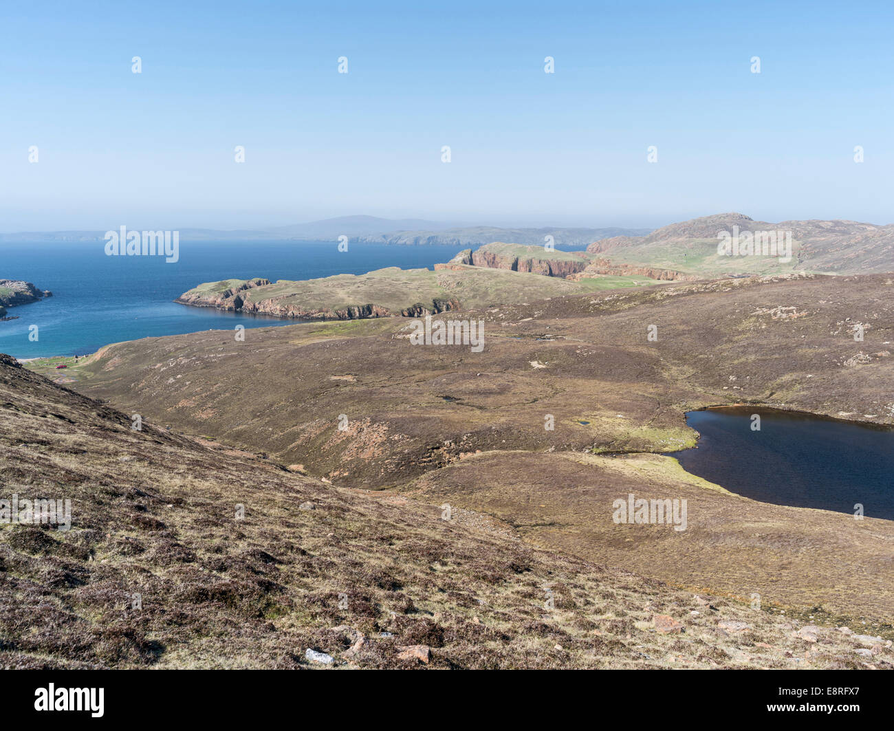 Muckle Roe, view towards Northmavine and Ronas Hill, Shetland islands ...